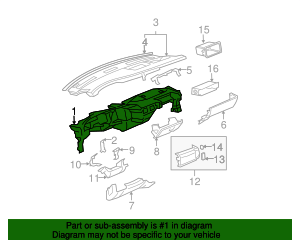 2013-2025 GM Instrument Panel Carrier 84777464 GM | GMPartsDirect.com