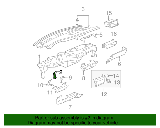 2003-2021 GM Ebony Instrument Panel Extension 25730418 | GMPartsDirect.com