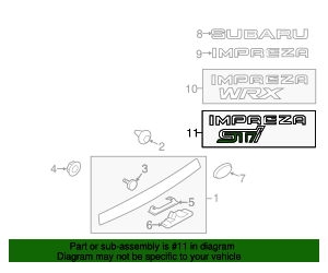 2011-2014 Subaru Impreza OEM NEW 2011-2014 Subaru Impreza WRX STI 2.5L ...