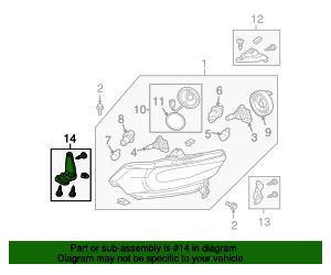 06150-TM8-A21 - Leg Kit C, L Headlight Mounting - 2010-2014 Honda ...