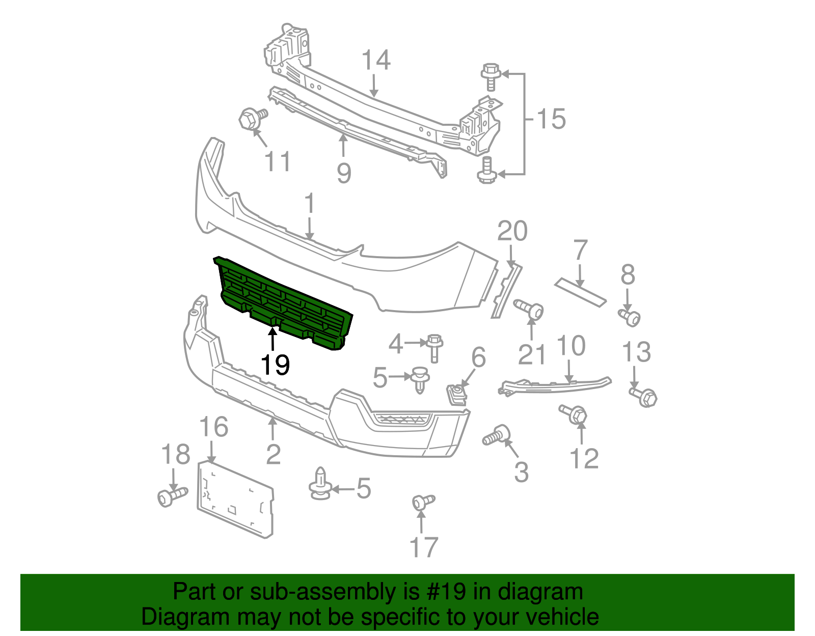 71120-SCV-A50 - Bumper Grille 2009-2011 Honda Element | Honda Parts Online