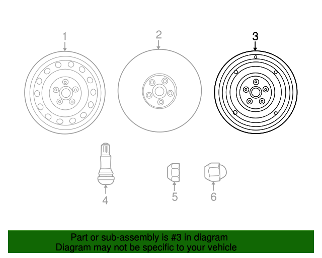 42611-06060 - Spare Tire - 1993-2006 Toyota | Sparks Parts
