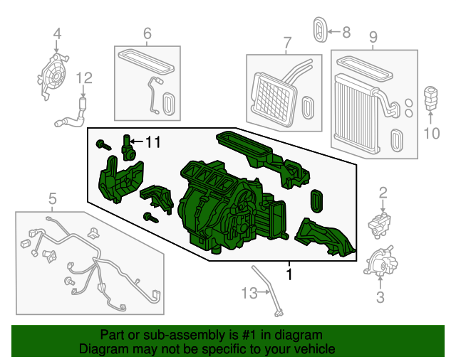 79106-TVA-A42 - Heater Sub Assembly - Honda Factory Parts