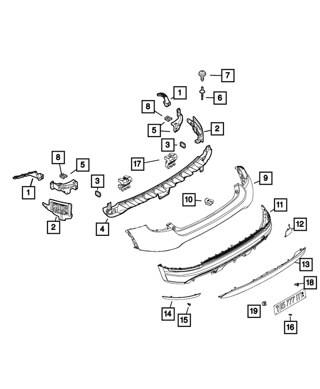 6AP73LXHAA - Rear Fascia 2016-2022 Fiat 500X | Mopar Wholesale Parts