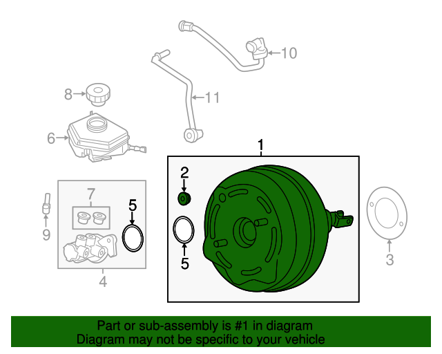 34336872636 - 2016-2020 BMW Brake Booster (34-33-6-872-636) | BMW of ...