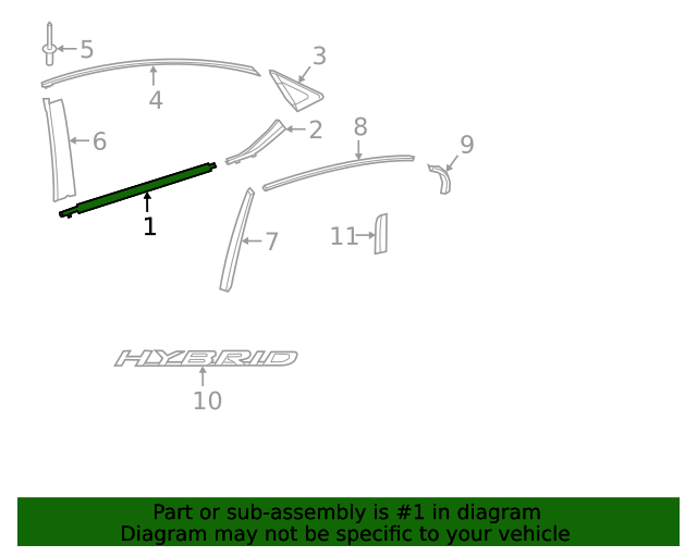 75740-06230 - Door Belt Molding 2019-2024 Lexus | AutoNationParts.com
