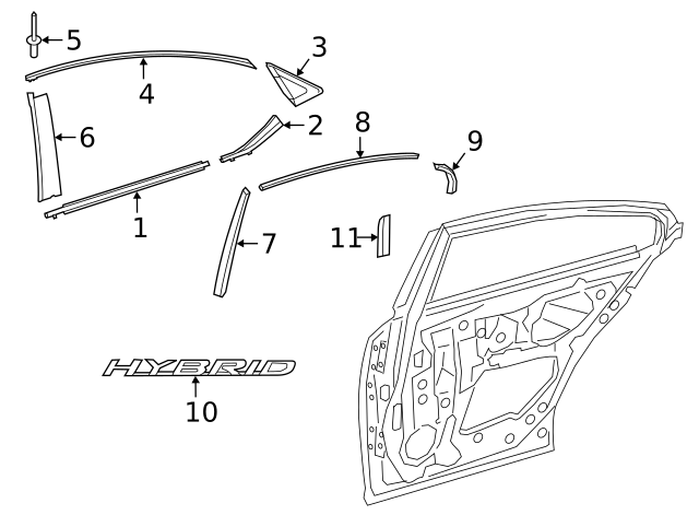 75707-06080 - Belt Molding For 2019-2021 Lexus | Lexus OE Parts