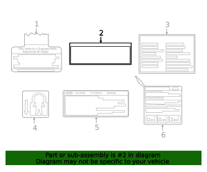 2015-2023 Toyota Spare Tire Label 42668-28090 | Toyota Parts