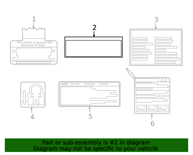 2015-2023 Toyota Spare Tire Label 42668-28090 | Toyota Parts