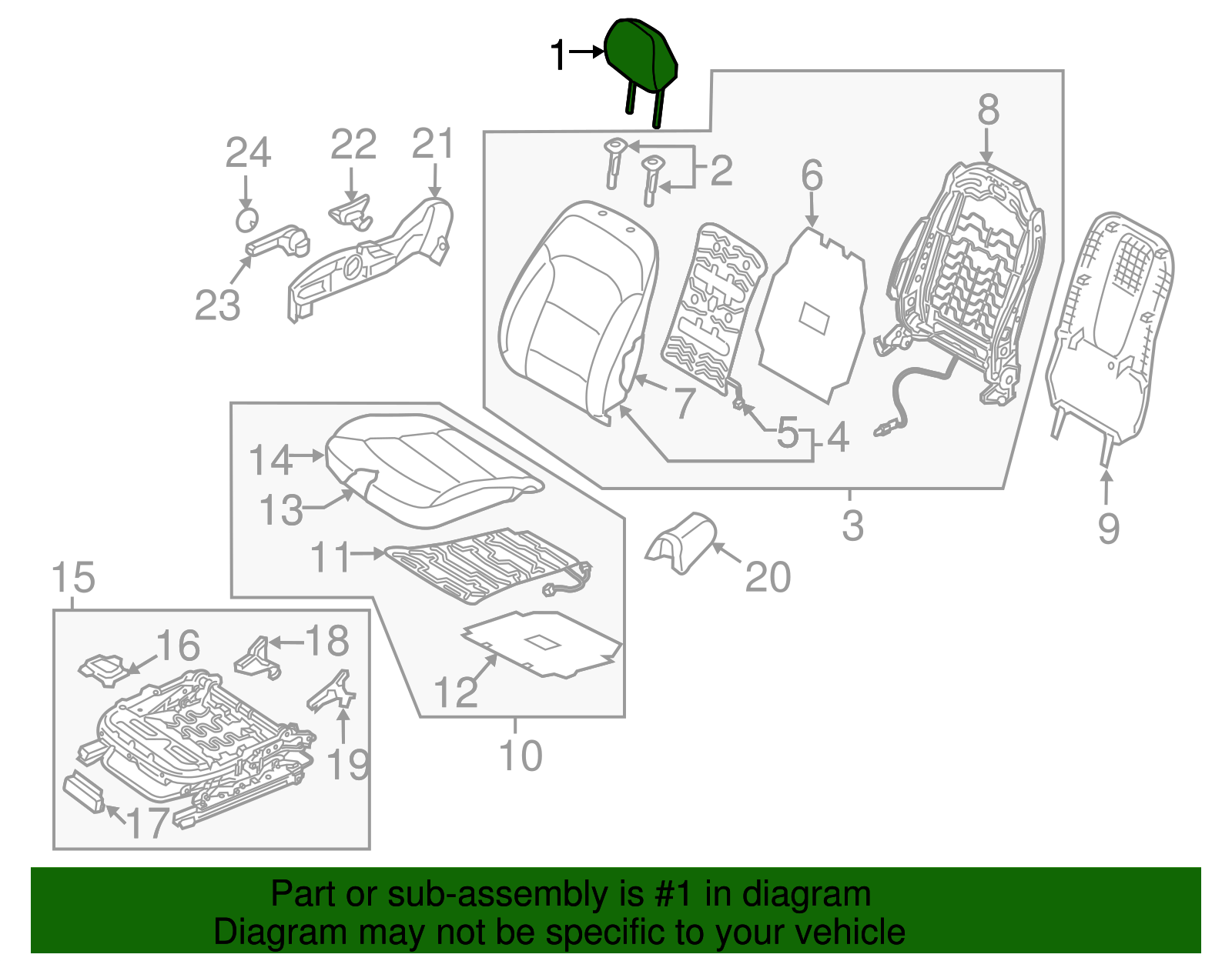 88700-G2030-SHE - High-Quality Headrest for 2018-2019 Hyundai Ioniq ...