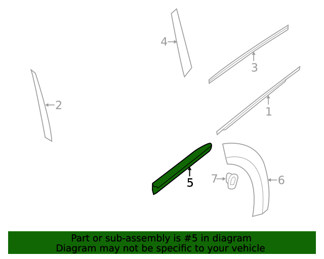 2013-2019 Nissan Pathfinder Lower Molding - Passenger Side (RH) 82870 ...