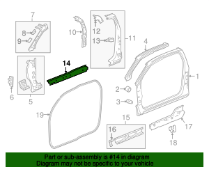 2015-2022 GM Passenger Side Rocker Outer Panel Reinforcement 23387693 ...