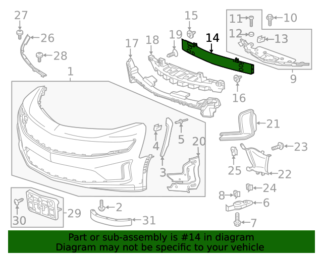 2016-2024 Chevrolet Camaro Bar Replaces Part Number 23388456 84639874 ...