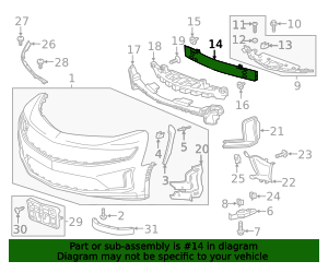 2016-2023 Chevrolet Camaro Front Bumper Impact Bar 84639874 ...