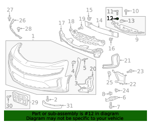 2016-2025 GM Front Bumper Fascia Center Support Bracket Spacer 23403963 ...