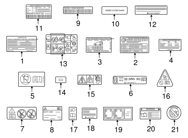 278-221-20-00 - Emission Label 2017 Mercedes-Benz S 550 | Mercedes-Benz ...