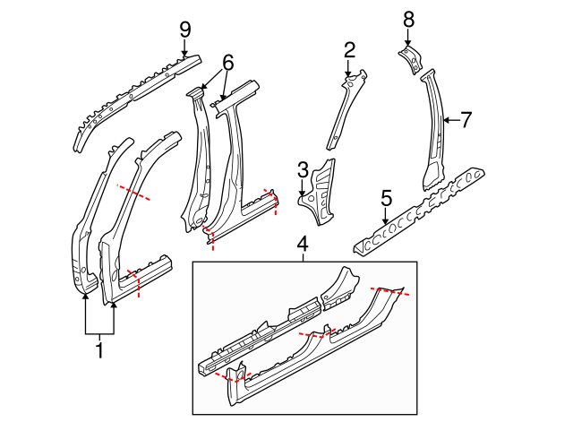 2003-2008 Subaru Forester Rocker Panel 51449SA0129P | Subaru Parts Store