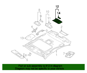 61-31-9-201-637 - Overhead Lamp 2006-2012 BMW | AutoNationParts.com