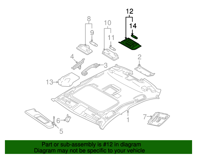 61-31-9-201-637 - Overhead Lamp 2006-2012 BMW | AutoNationParts.com