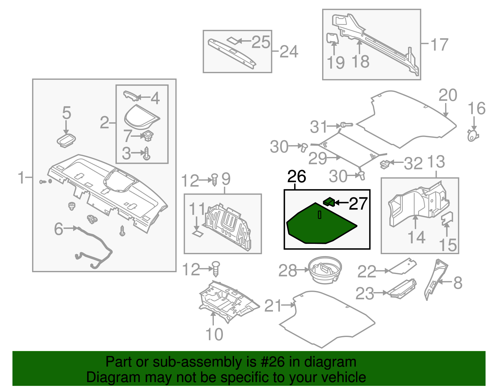 85715-3F001LK - Spare Tire Panel 2004-2006 Kia Amanti | Kia.Parts Store