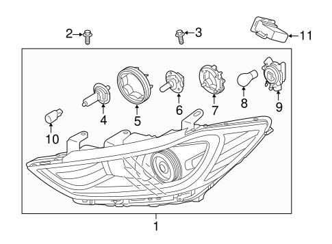 Headlamp Components for 2017 Hyundai Elantra | Hyundai OEM Parts Direct