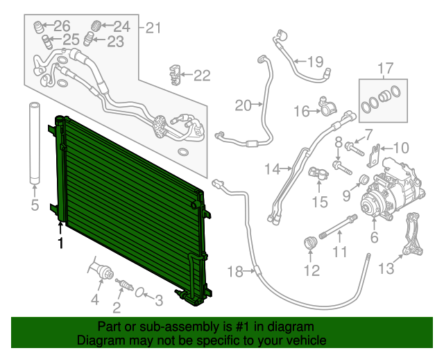 4H0-260-403-J - A/C Condenser 2011-2016 Audi | AutoNationParts.com