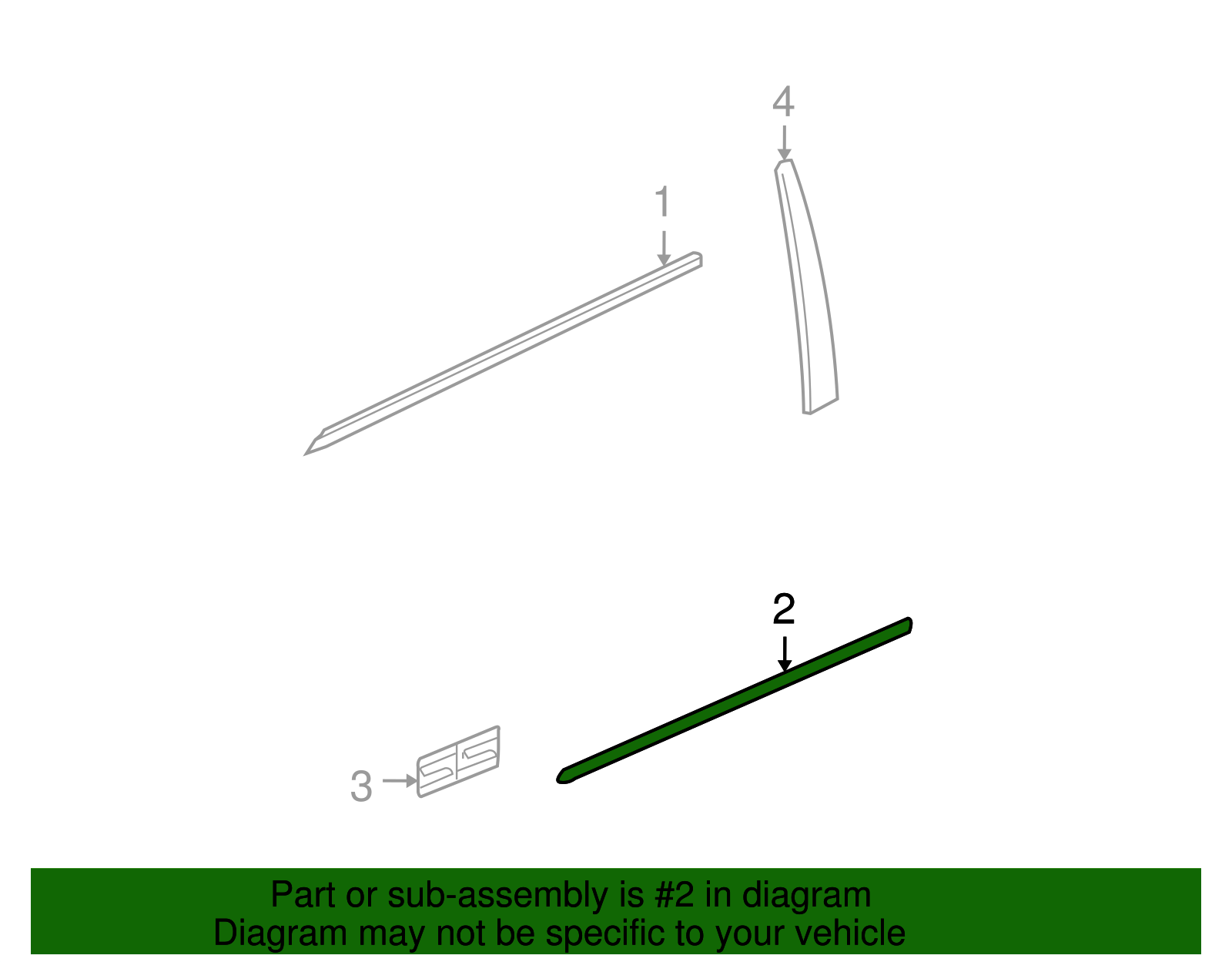 19257893 - Primed Passenger Side Front Door Center Molding 2006-2016 ...