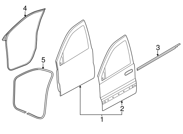 2011-2019 Jeep Grand Cherokee Door Weather-Strip 55399212AE ...