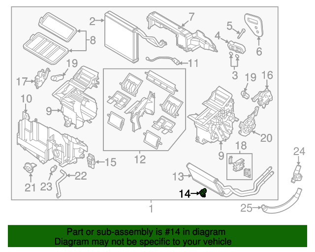 2013-2019 Mazda Heater Core Clip KD45-61-A09 | QuirkParts