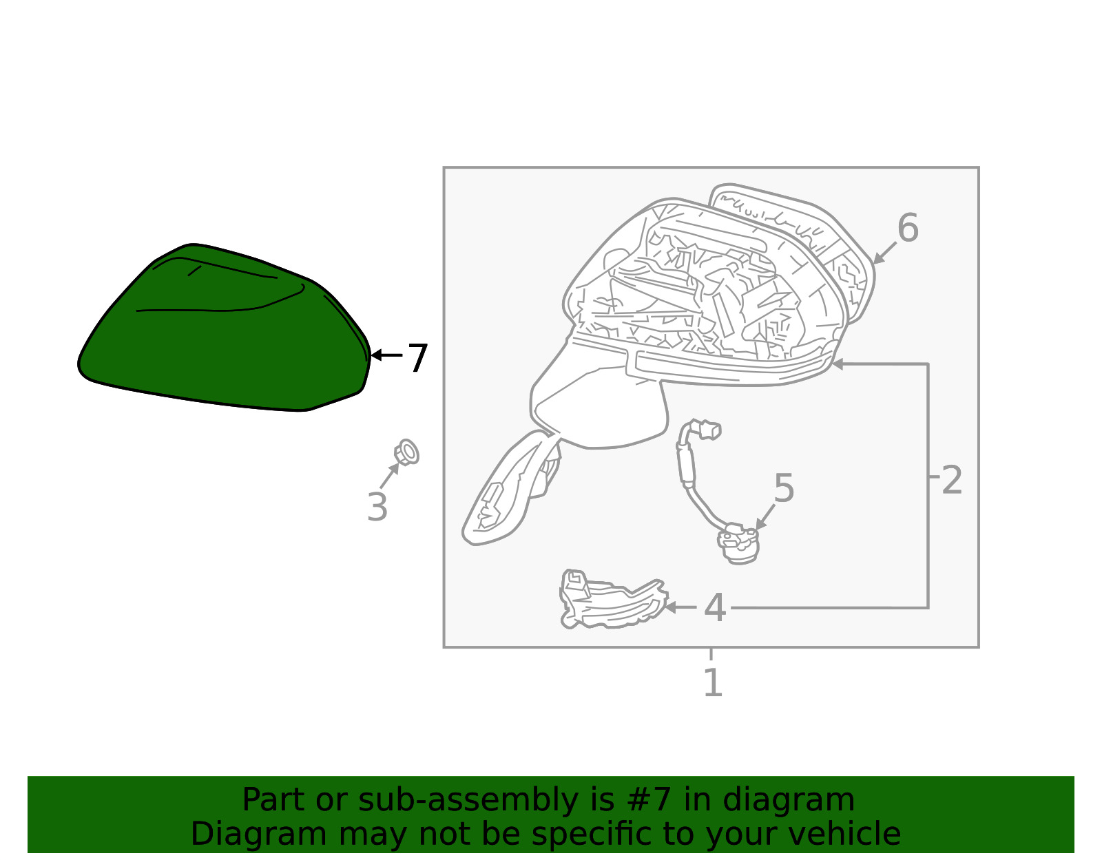 2019-2022 Toyota Avalon Mirror Cover - DRIVERS SIDE 87945-06330-E1 ...