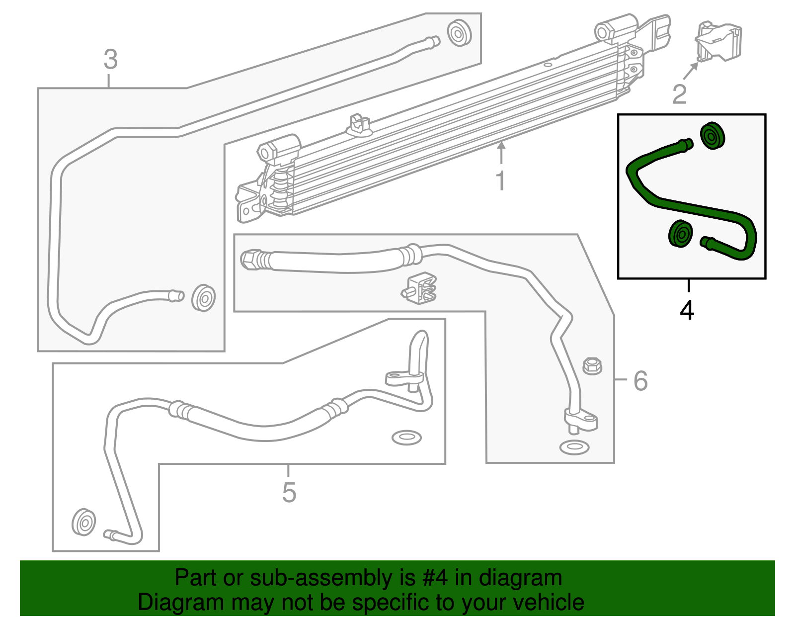 2013-2020 GM Automatic Transmission Auxiliary Fluid Cooler Outlet Line ...