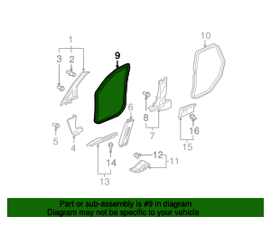 72355-TK6-A01 - Seal, L Door Opening - 2009-2011 Honda Fit | Genuine ...
