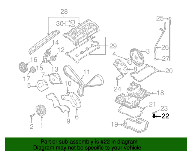 1990-2009 Audi Engine Oil Drain Plug 028-103-059-A | Audi USA Parts