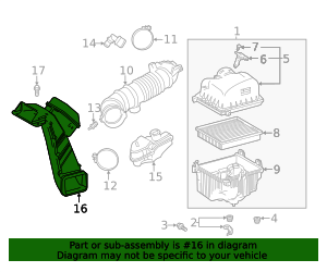17750-0P030 - Engine Air Intake Hose 2020-2022 Toyota Highlander ...