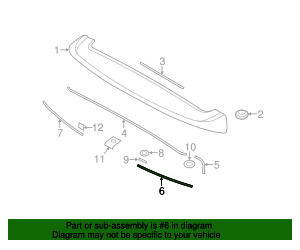 87215-1U000 - Spoiler Pad 2011-2015 Kia Sorento | Kia.Parts Store