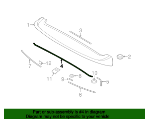 87213-1U000 - Spoiler Pad 2011-2015 Kia Sorento | Kia.Parts Store