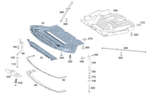 Engine Compartment Panelling, Gasoline Vehicles for 2016 Mercedes-Benz ...