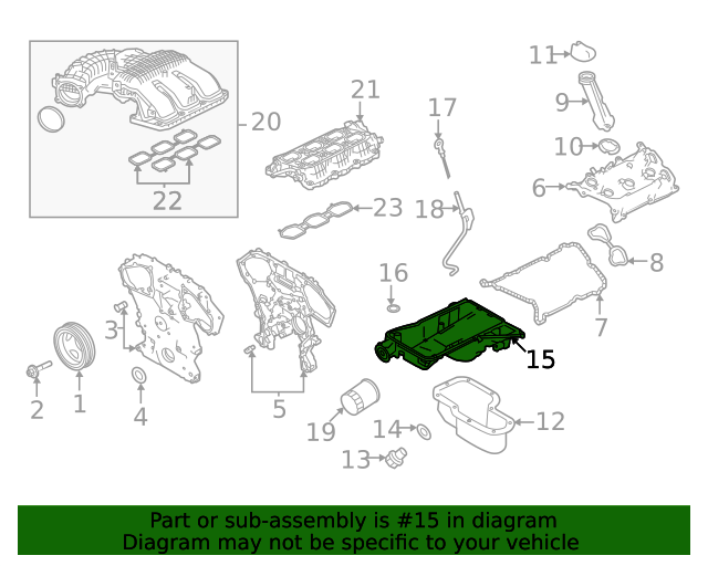 2020-2024 Nissan Frontier Oil Pan 11110-9BT0A | My Nissan Part