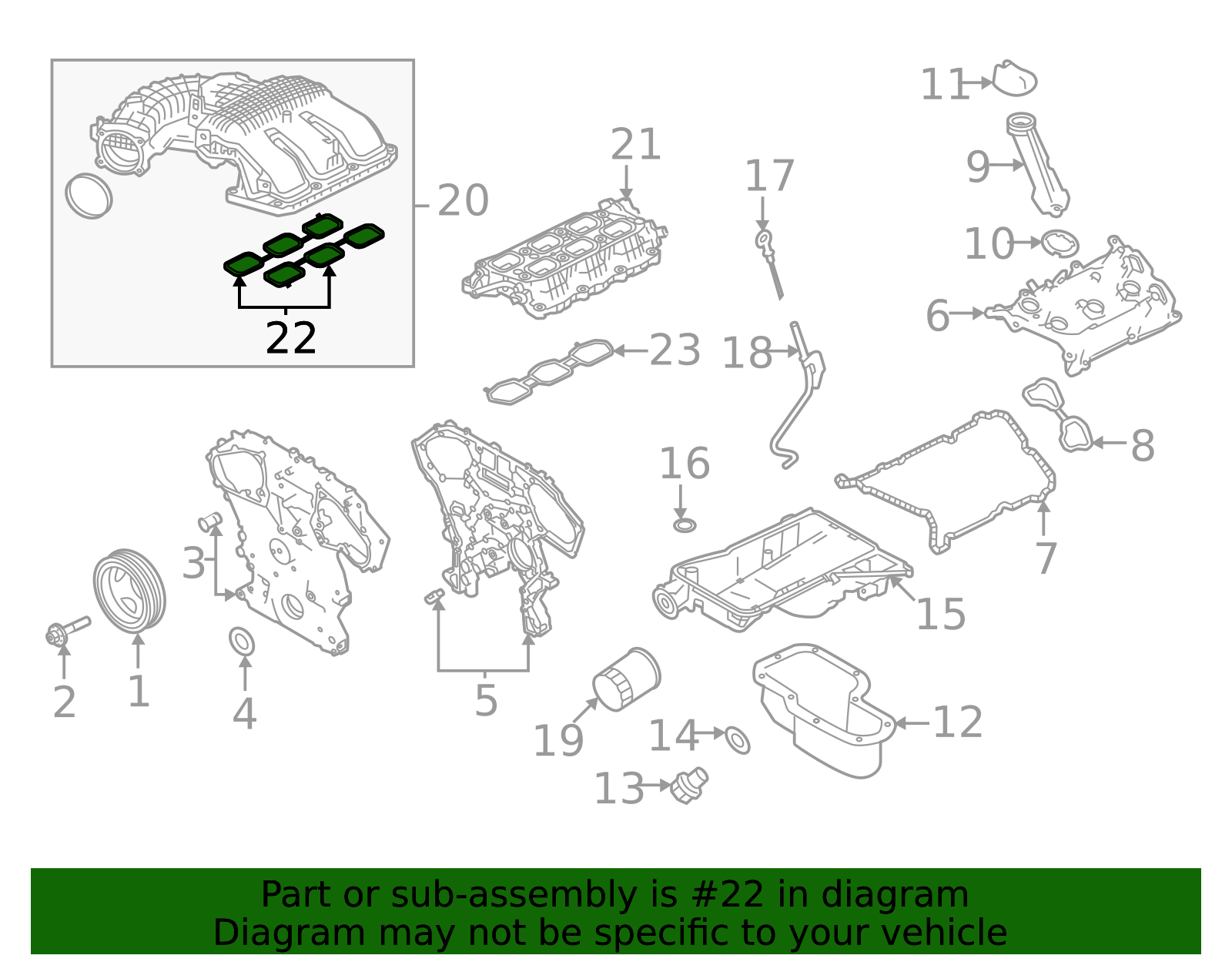 2020-2025 Nissan Frontier Fuel Injection Plenum Gasket 14032-9BT0A ...
