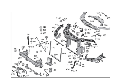 Front Reinforcement and Radiator Support for 2017 Mercedes-Benz GLS450 ...