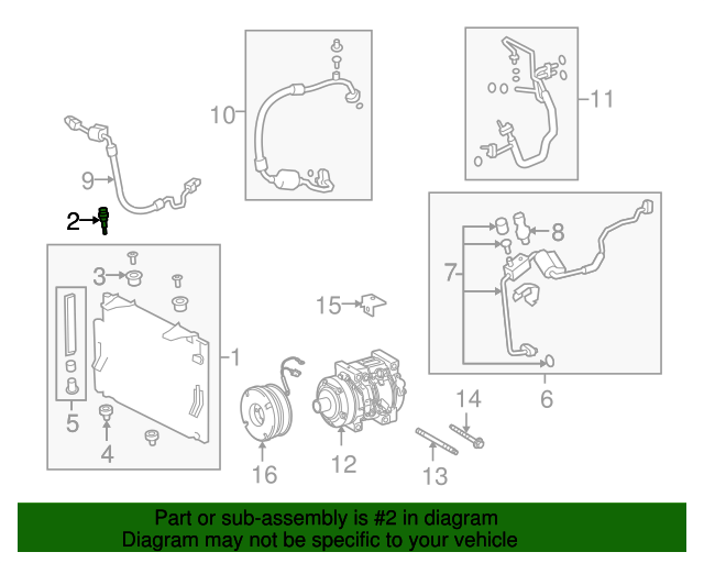 2007-2022 Toyota Condenser Assembly Bolt 88899-0C010 | Toyota Parts