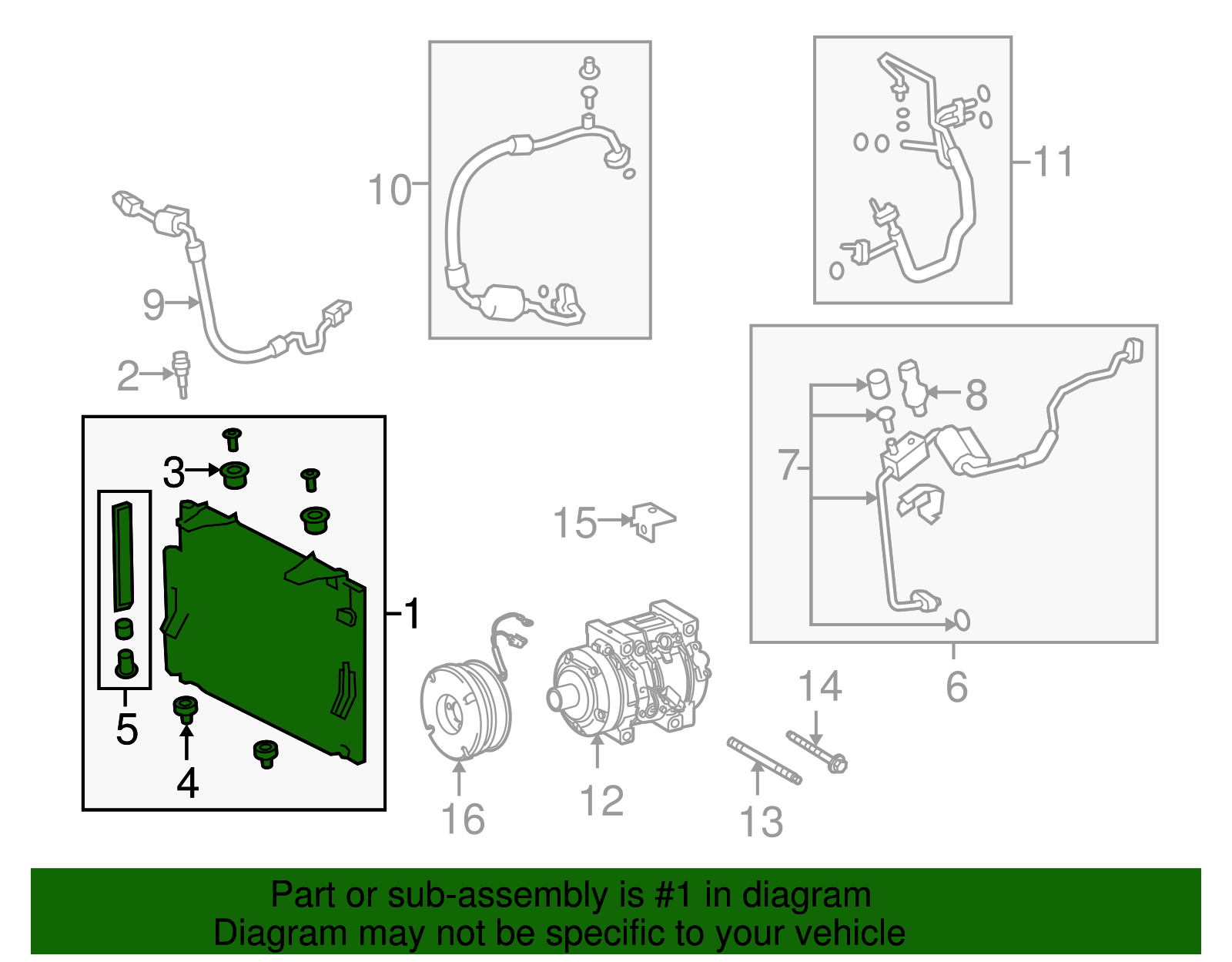 2007-2019 Toyota Condenser Assembly 88460-AZ007 | Toyota Parts Center
