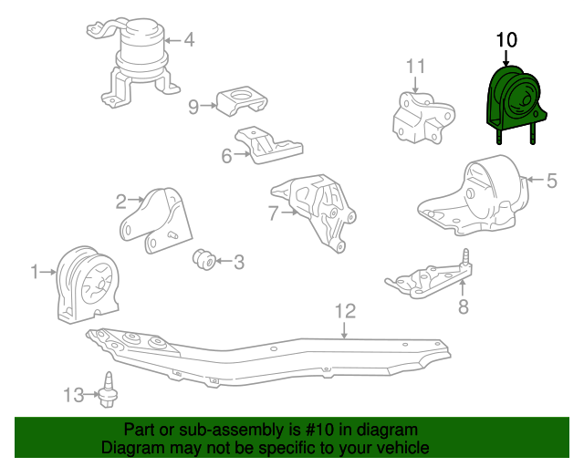 1996-2000 Toyota RAV4 Mount 12371-74630 | OEM Parts Online