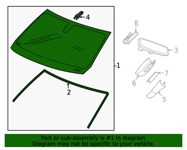 2019-2023 GM Windshield 84593339 GM | GMPartsDirect.com