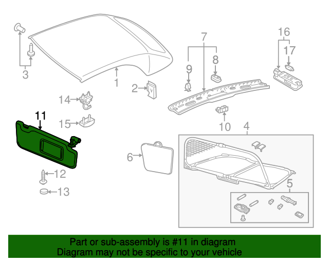 2015-2019 Audi Sun-Visor 8V7-857-551-N-24A | Audi USA Parts
