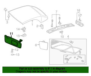 2015-2019 Audi Sun-Visor 8V7-857-551-N-24A | Audi USA Parts