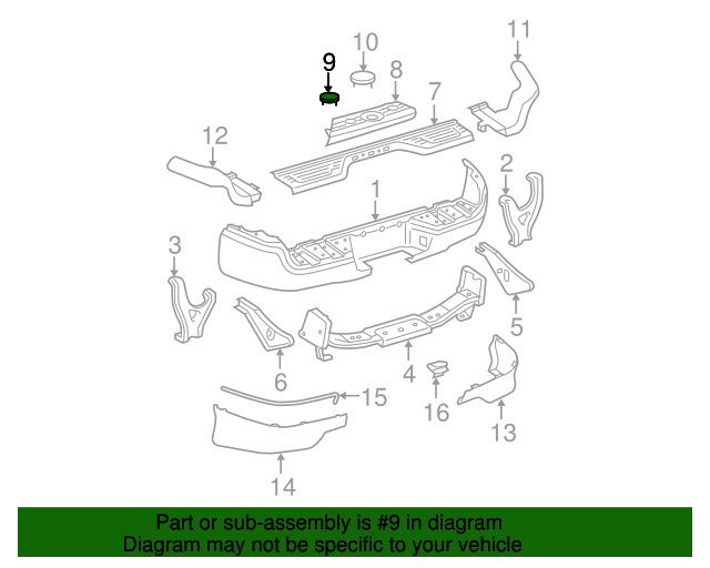 52592-04010 - Seal, Rear Bumper Side, Left - 2005-2015 Toyota Tacoma ...