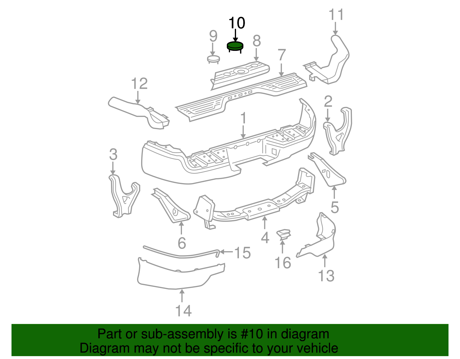 52591-04010 - Seal, Rear Bumper 2005-2015 Toyota Tacoma | Longo Toyota ...