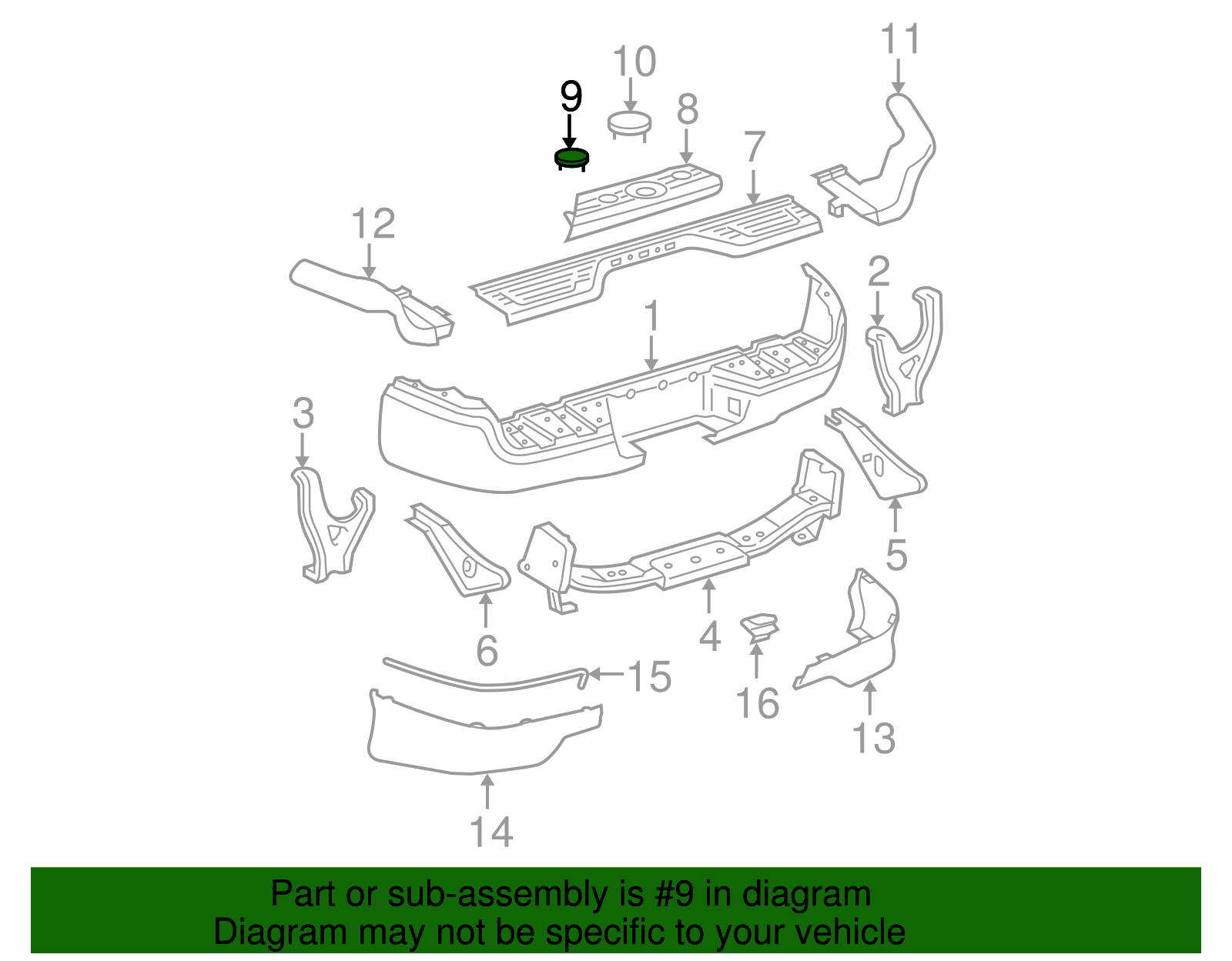 52592-04010 - Seal, Rear Bumper Side, Left 2005-2015 Toyota Tacoma ...