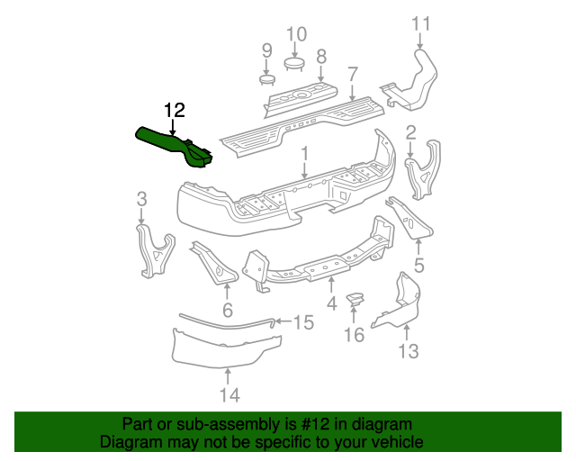 52164-04021 - Bumper Extension (Left, Rear) 2005-2015 Toyota Tacoma ...